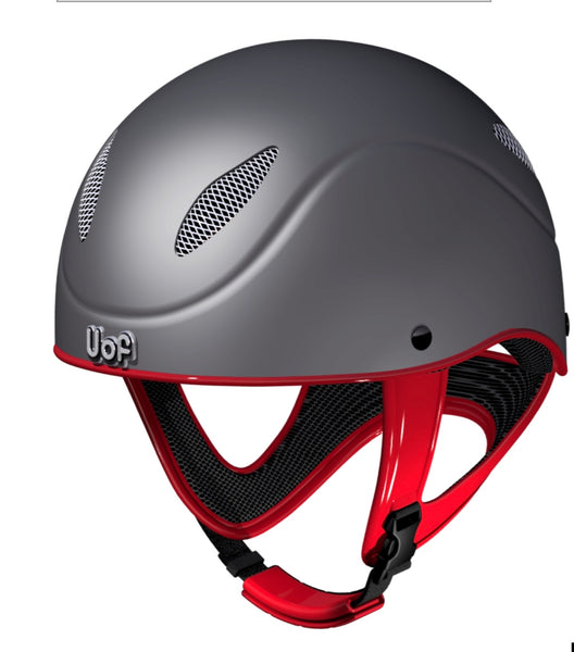 Uof Race Evo Custom Ordered Grey Helmet – G.A. JOCKEY SHOP Inc.