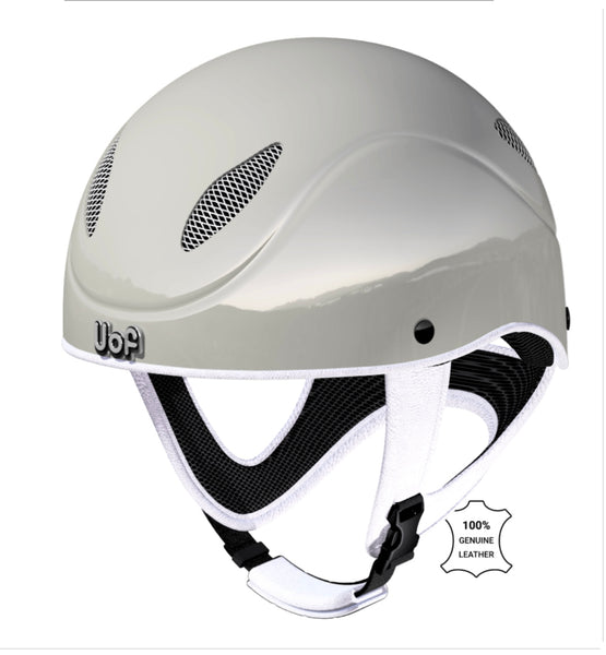 Uof Race Evo Custom Ordered Beige Helmet – G.A. JOCKEY SHOP Inc.